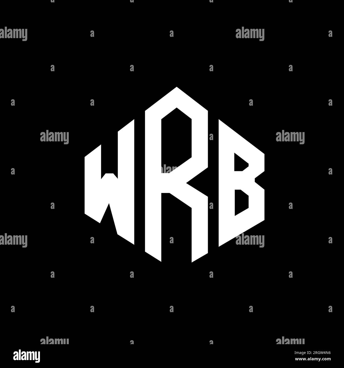 WRB letter logo design with polygon shape. WRB polygon and cube shape ...