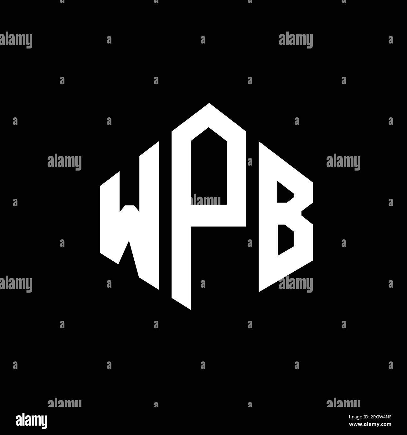 WPB letter logo design with polygon shape. WPB polygon and cube shape ...
