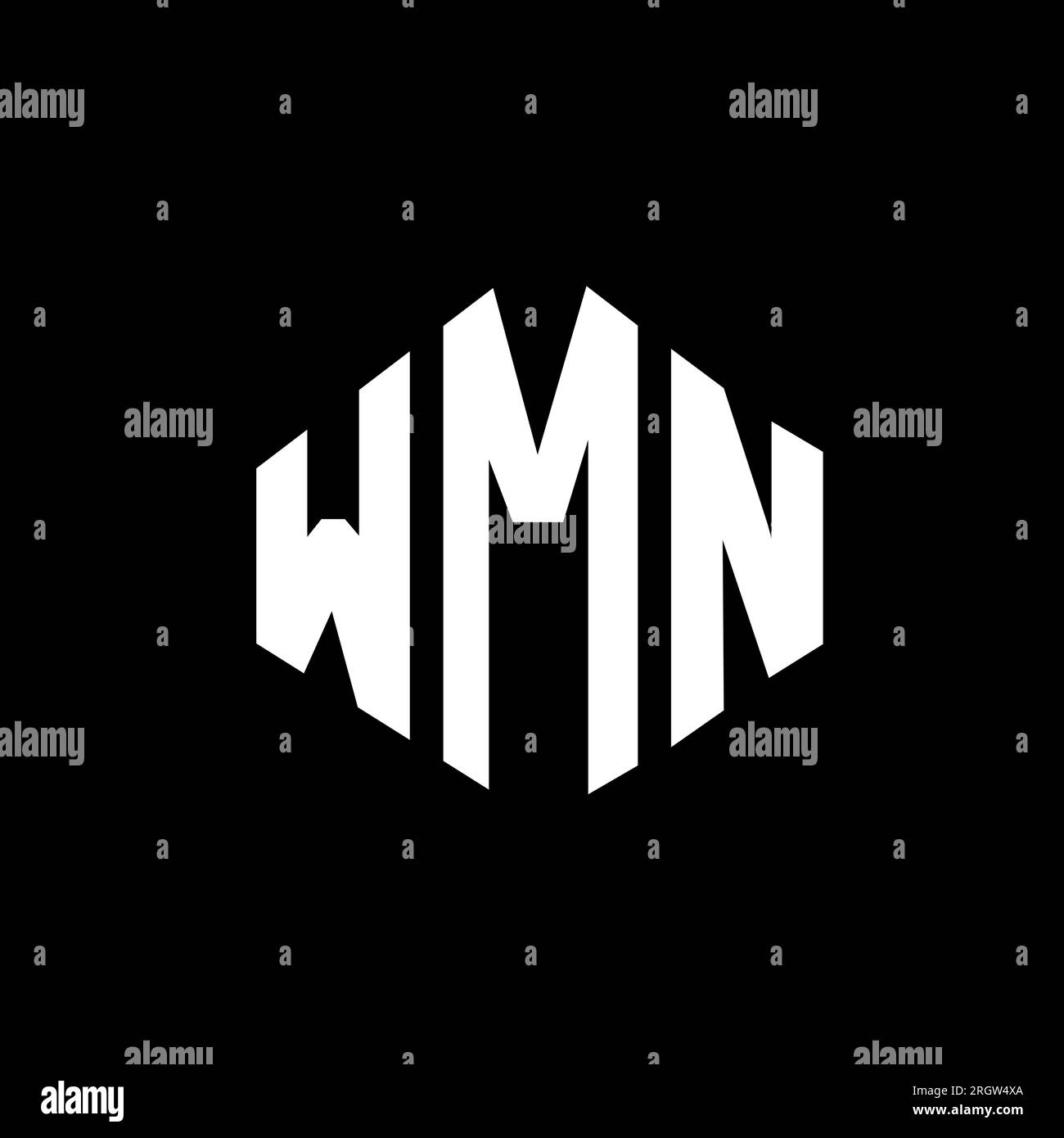 WMN letter logo design with polygon shape. WMN polygon and cube shape ...