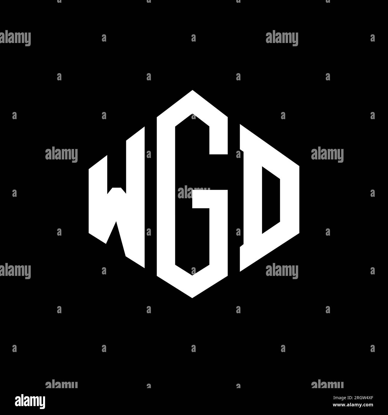 WGD letter logo design with polygon shape. WGD polygon and cube shape ...