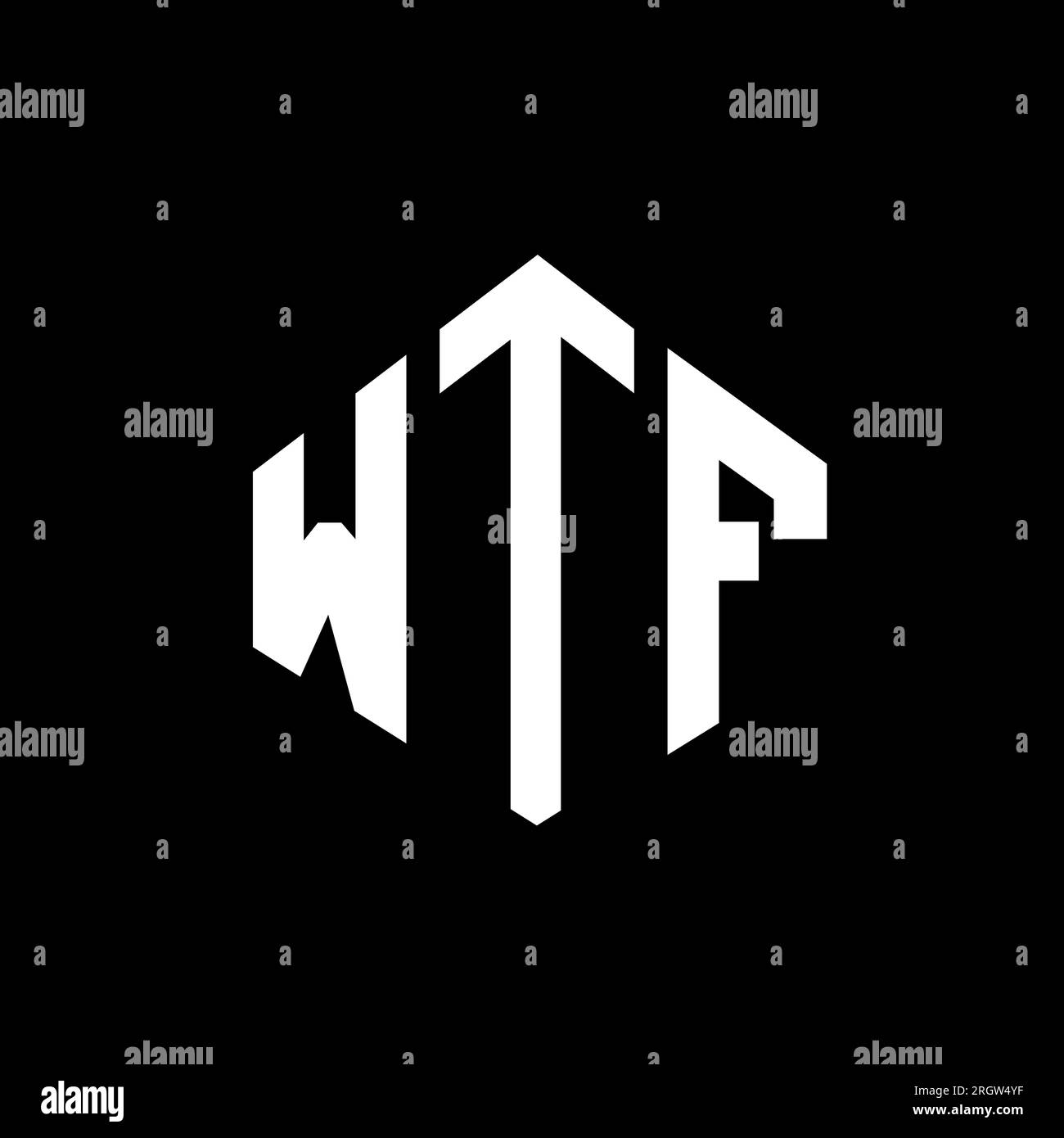 WTF letter logo design with polygon shape. WTF polygon and cube shape logo design. WTF hexagon ...