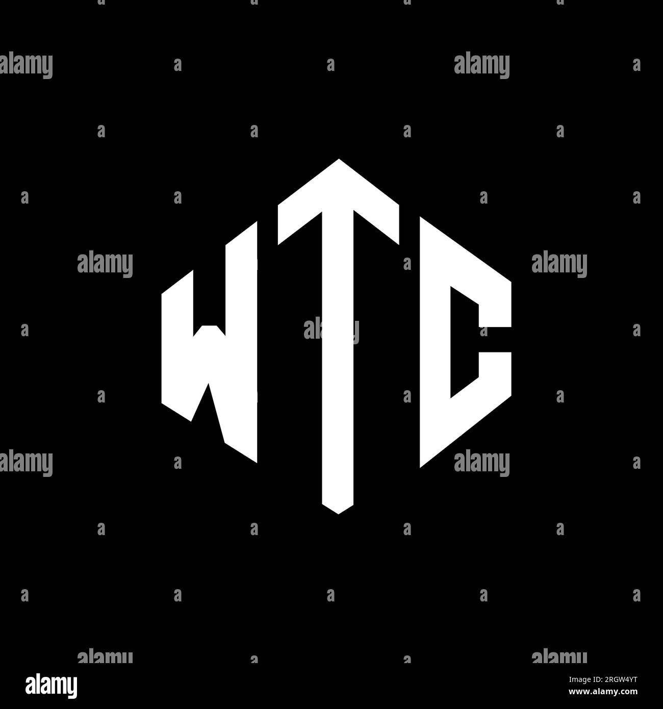 WTC letter logo design with polygon shape. WTC polygon and cube shape ...