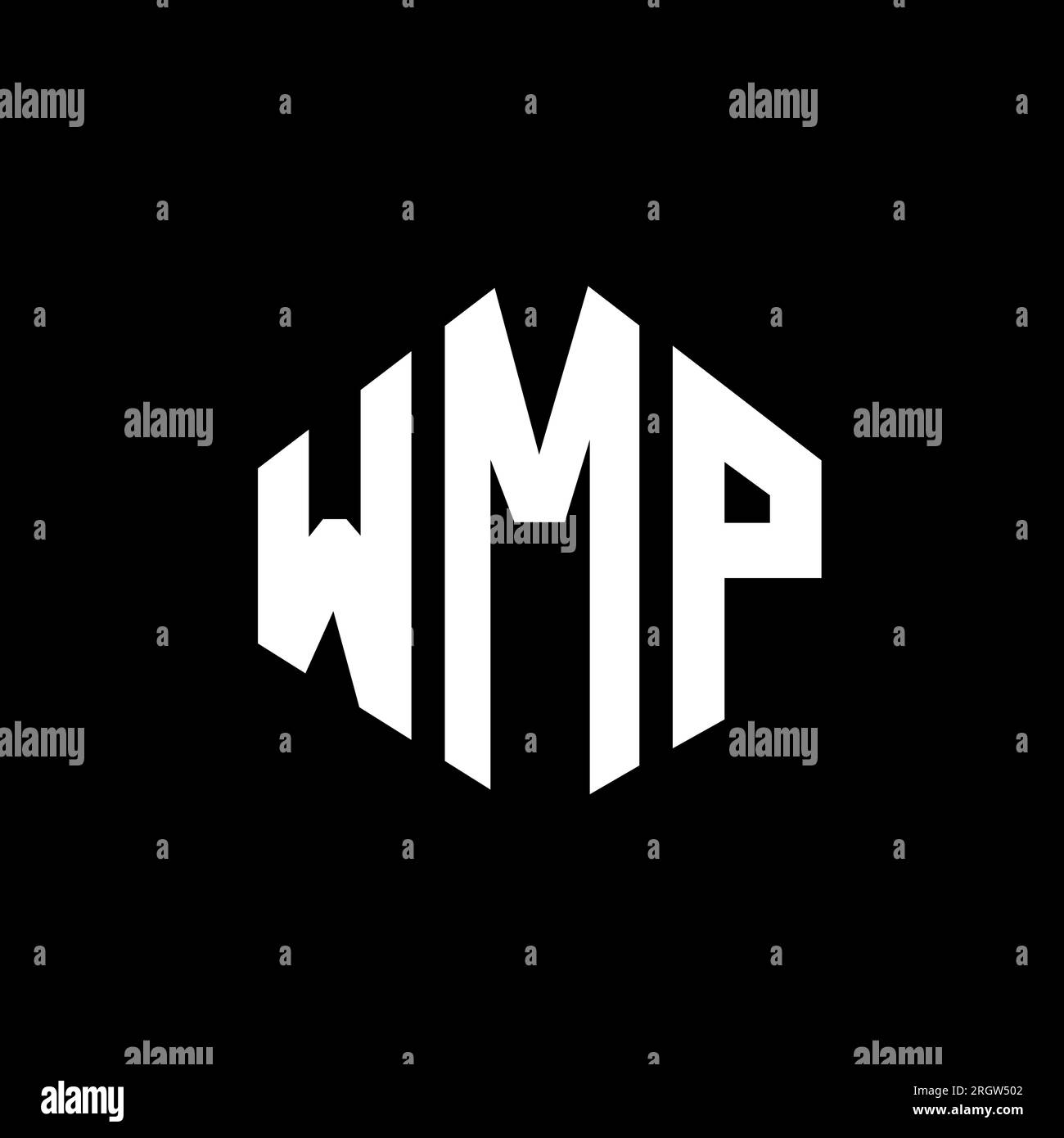 WMP letter logo design with polygon shape. WMP polygon and cube shape ...