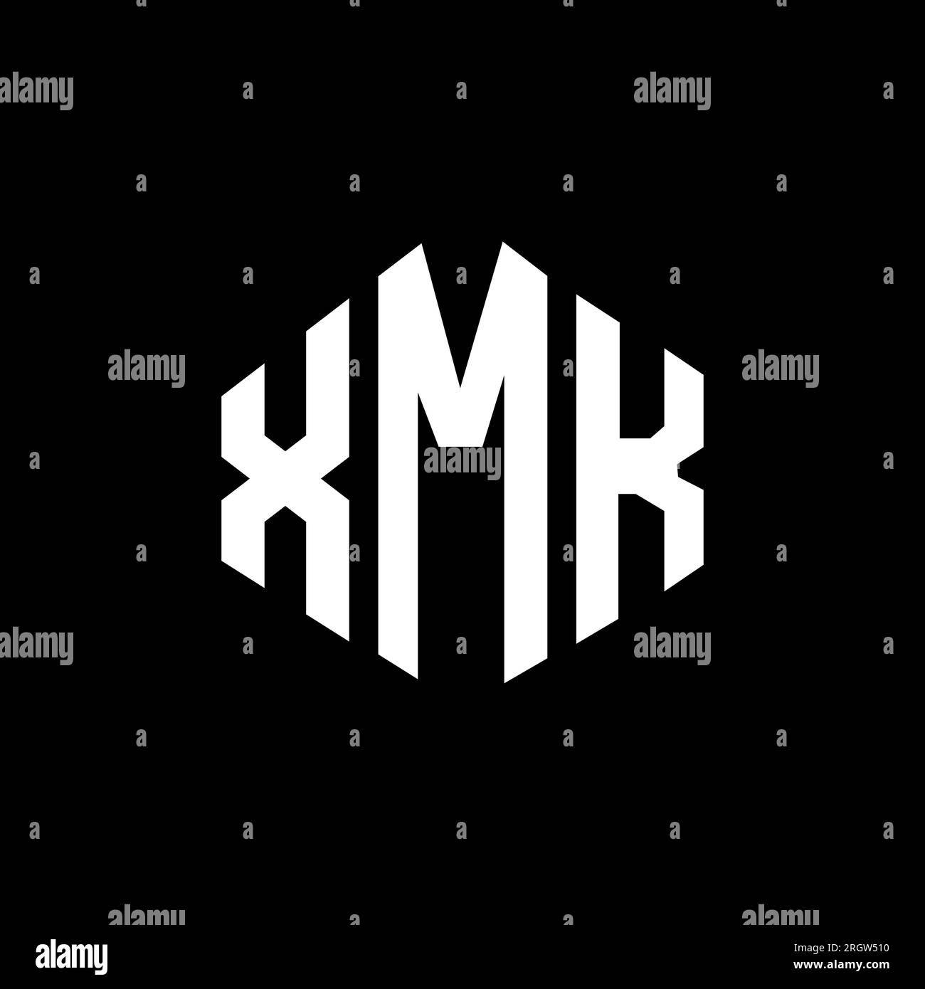 XMK letter logo design with polygon shape. XMK polygon and cube shape ...