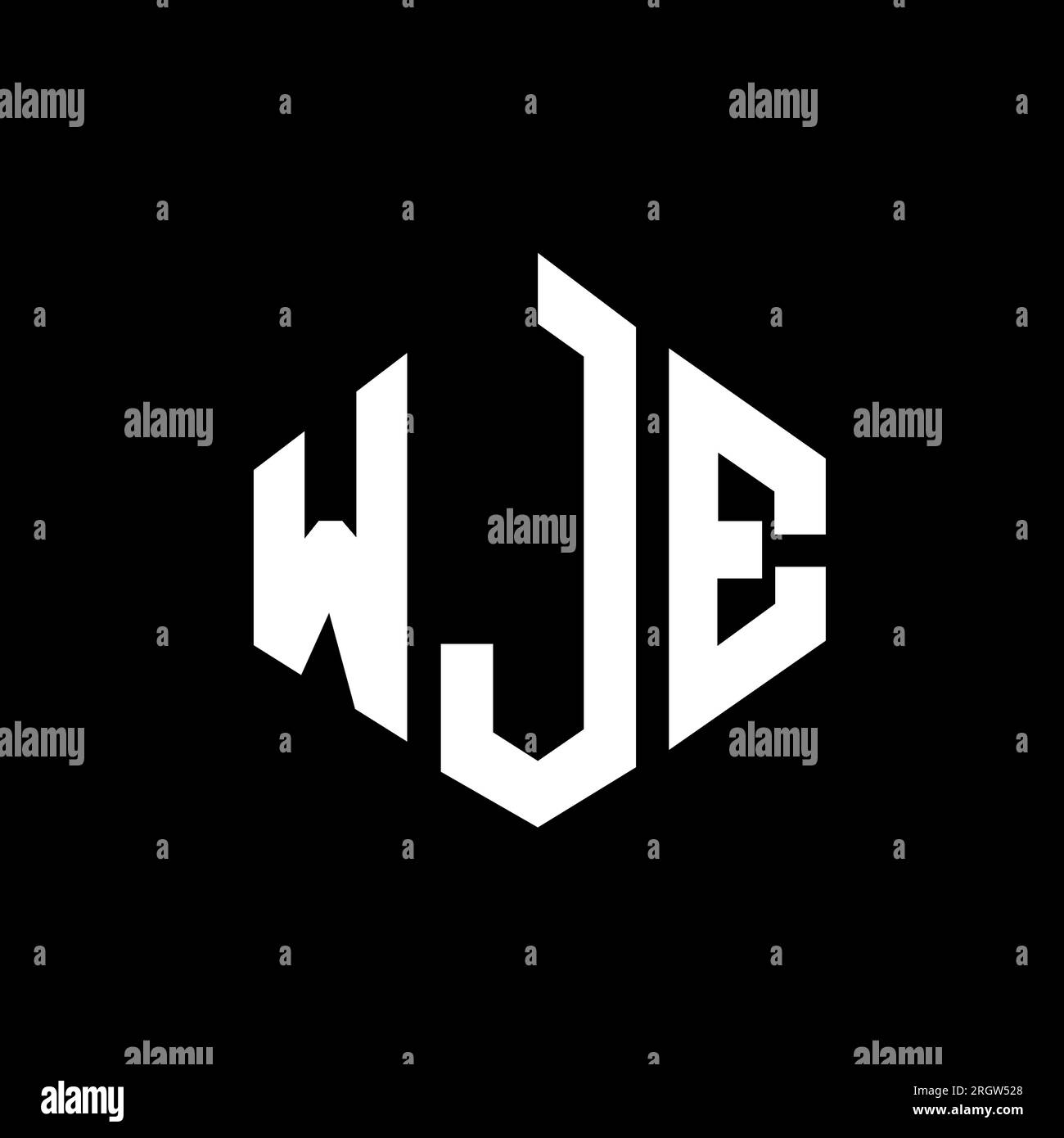 WJE letter logo design with polygon shape. WJE polygon and cube shape ...