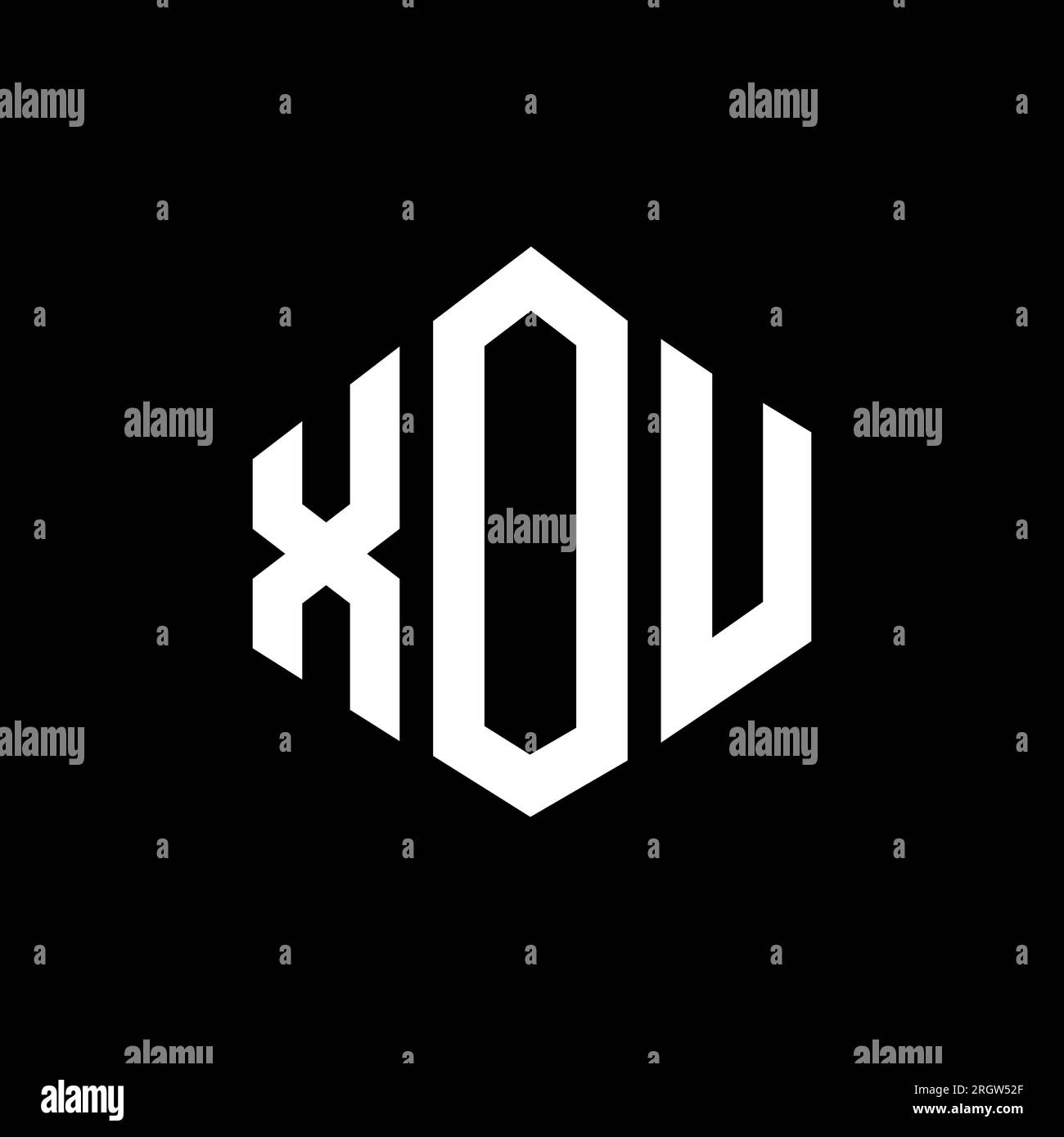 XOU letter logo design with polygon shape. XOU polygon and cube shape ...