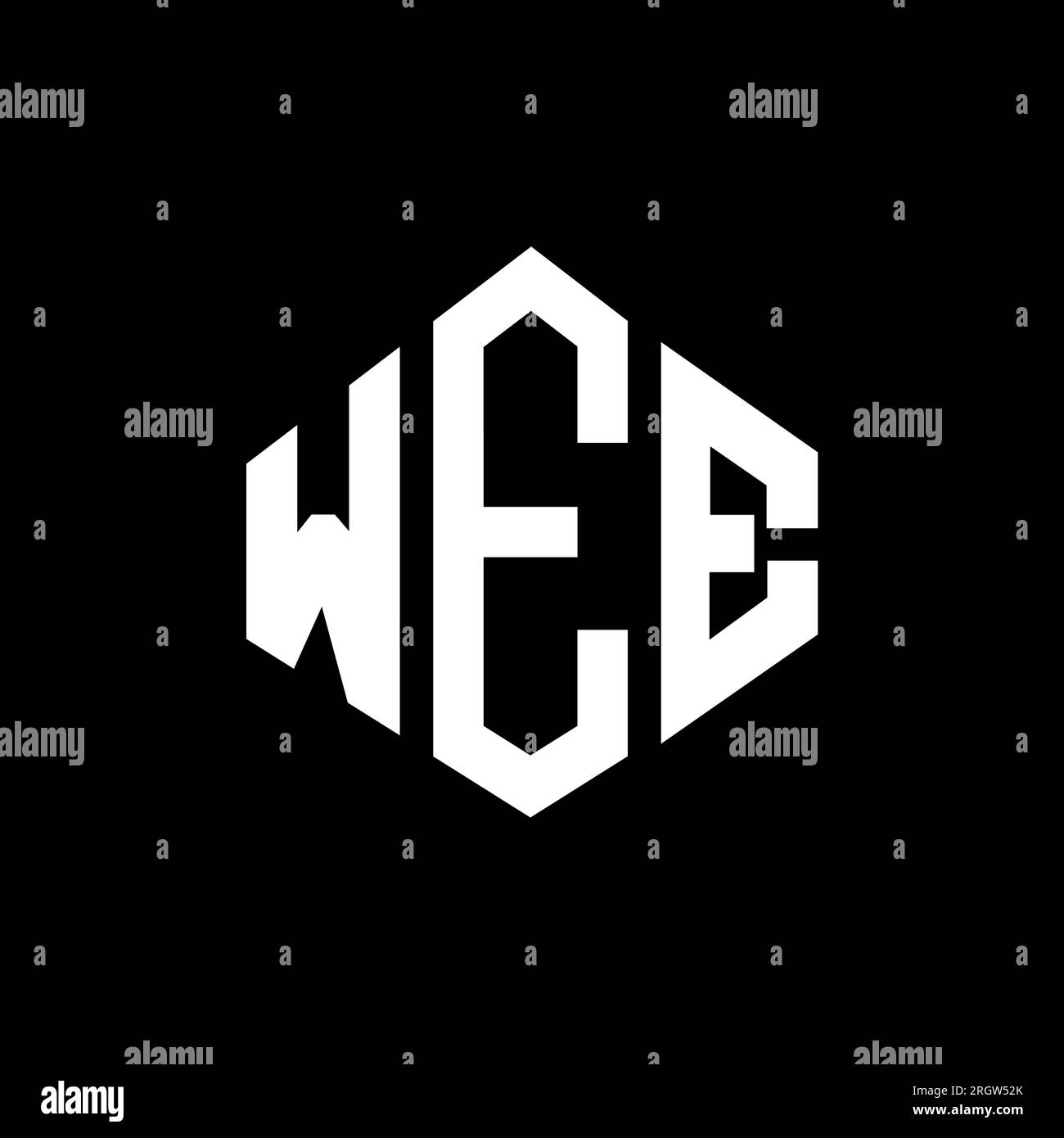 WEE letter logo design with polygon shape. WEE polygon and cube shape ...