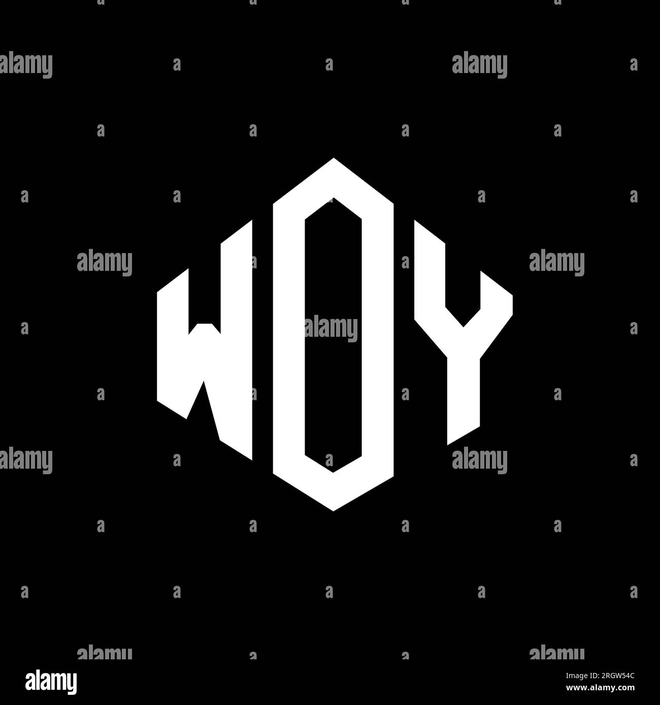 WOY letter logo design with polygon shape. WOY polygon and cube shape ...