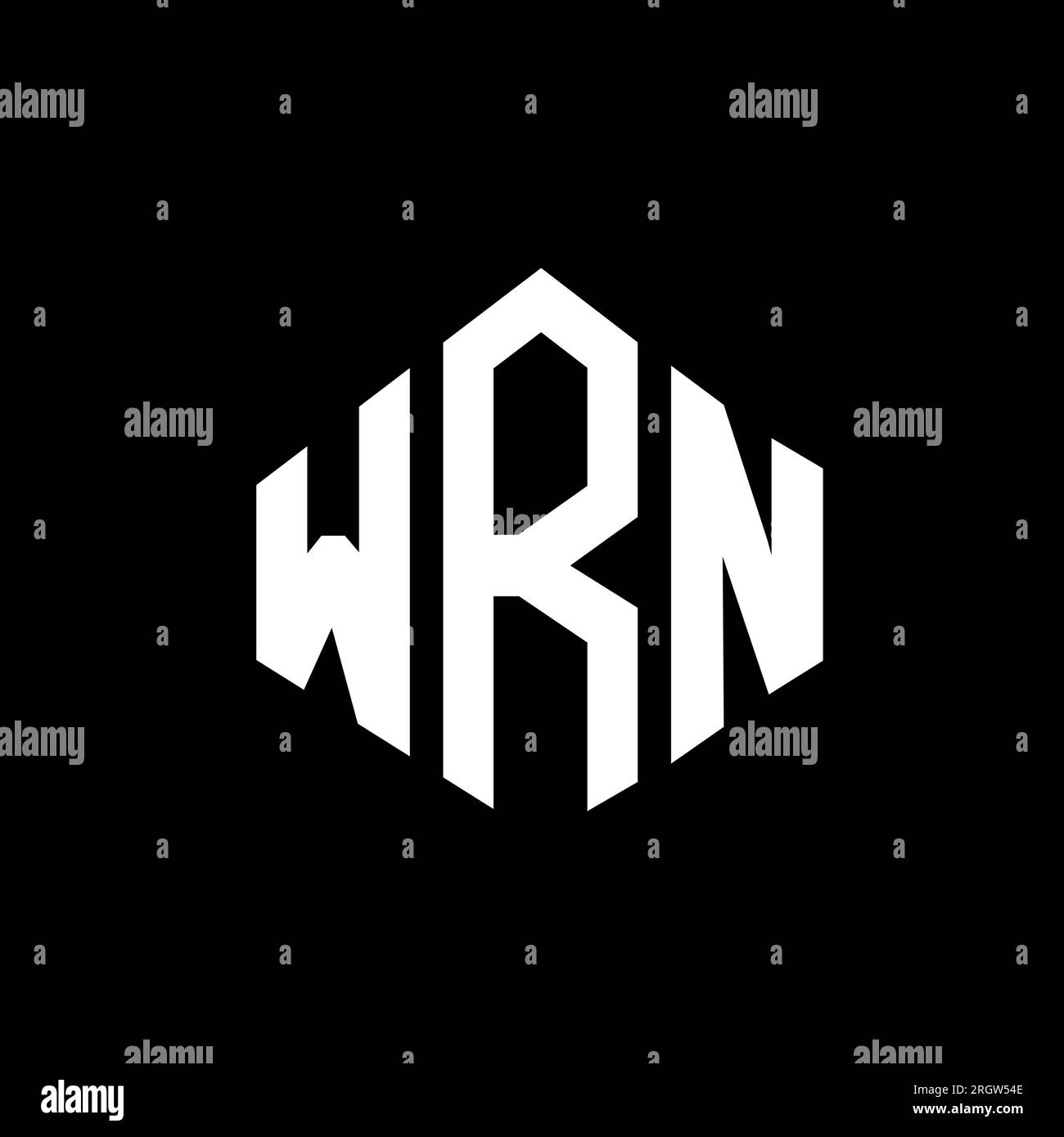 WRN letter logo design with polygon shape. WRN polygon and cube shape ...