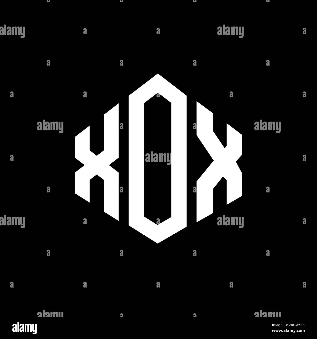 XOX letter logo design with polygon shape. XOX polygon and cube shape logo design. XOX hexagon ...