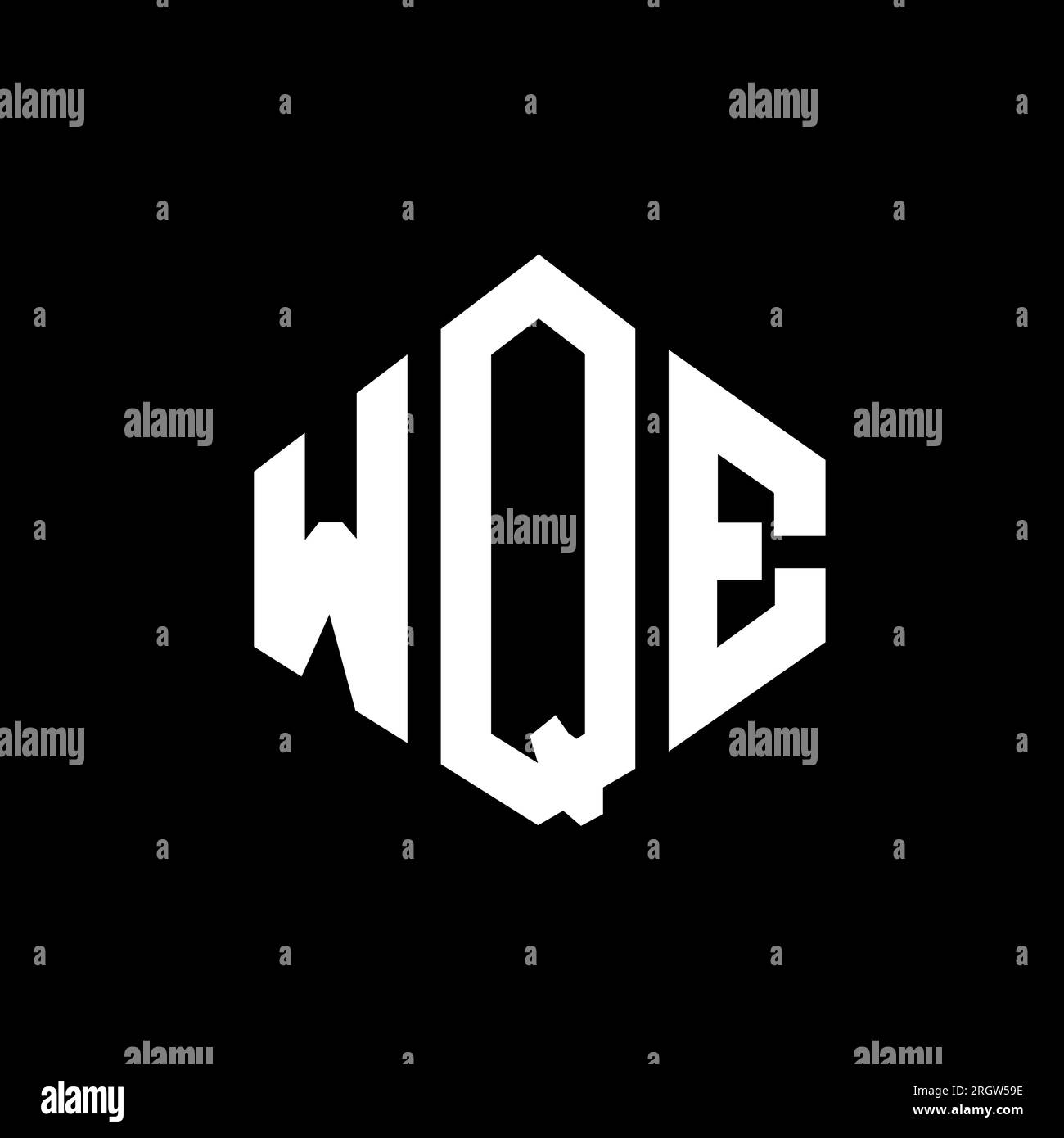 WQE letter logo design with polygon shape. WQE polygon and cube shape ...