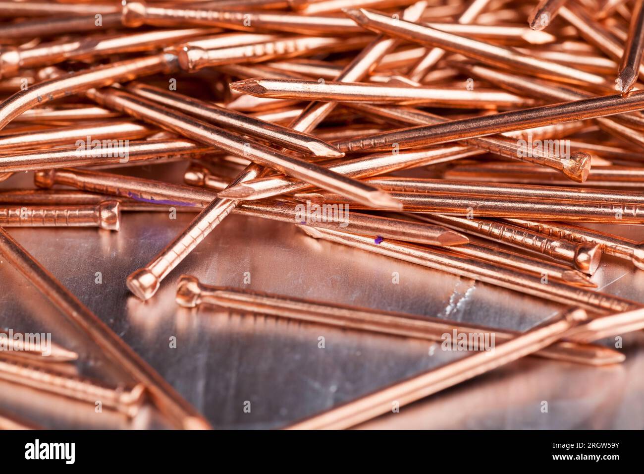 steel nails coated with copper to improve the decorative qualities ...