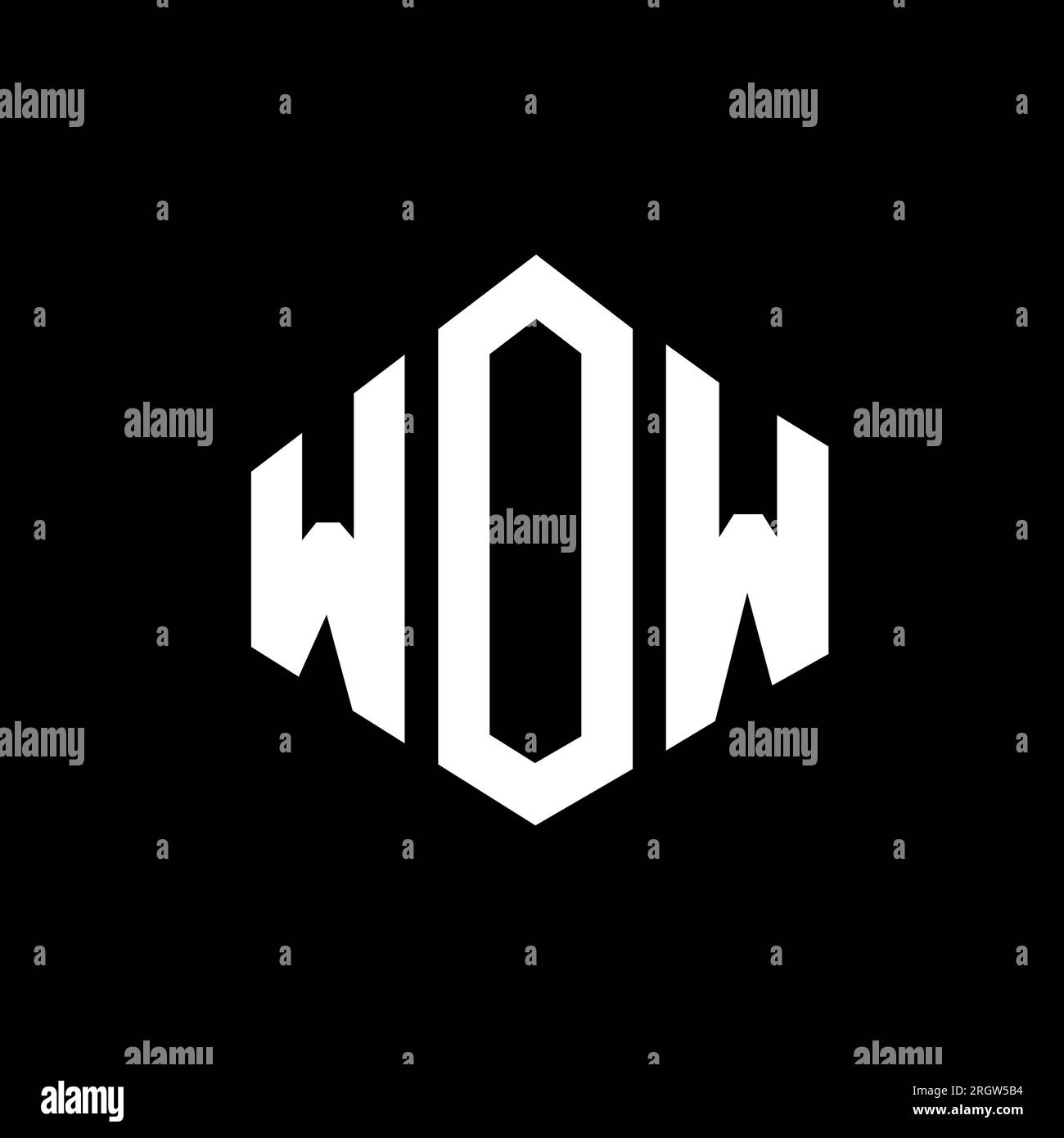 WOW letter logo design with polygon shape. WOW polygon and cube shape ...