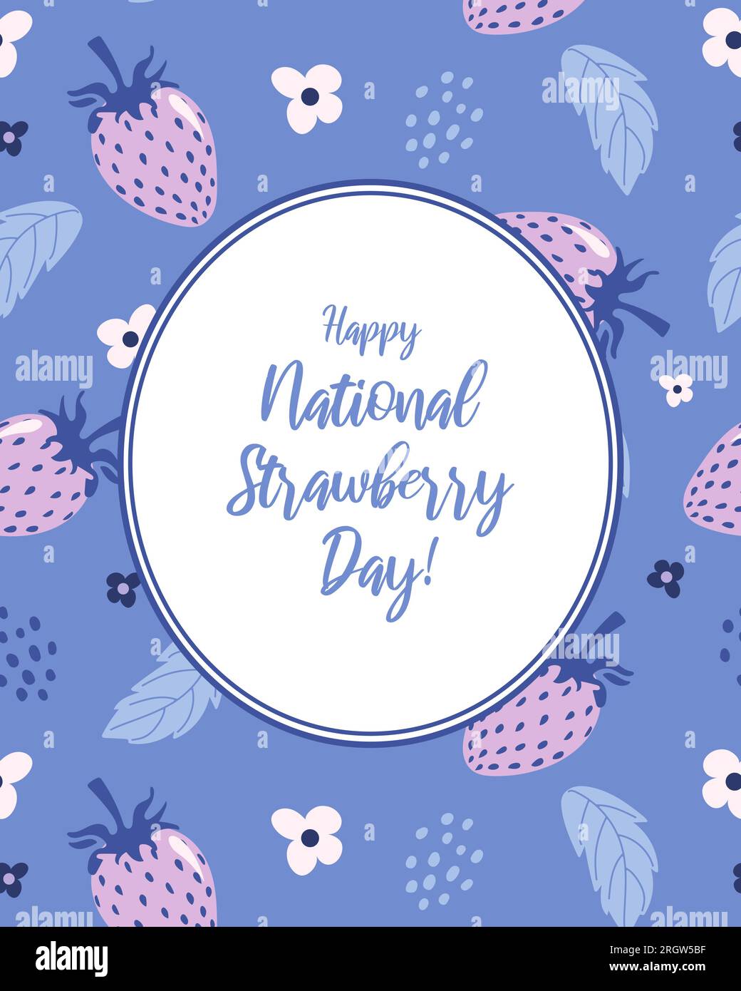 Bright postcard, lettering. Happy National strawberry day. Delicate ...
