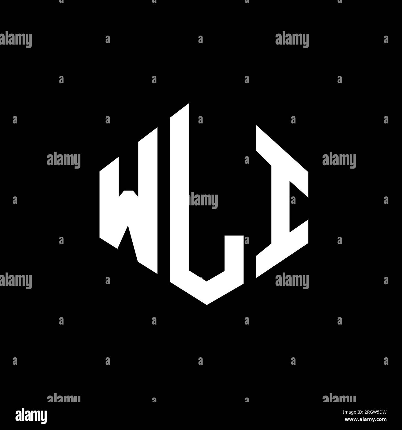 WLI letter logo design with polygon shape. WLI polygon and cube shape ...