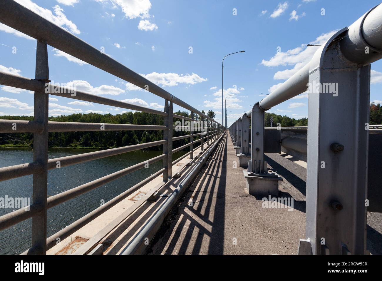 steel fences on the road to ensure the safety of cars, part of a ...