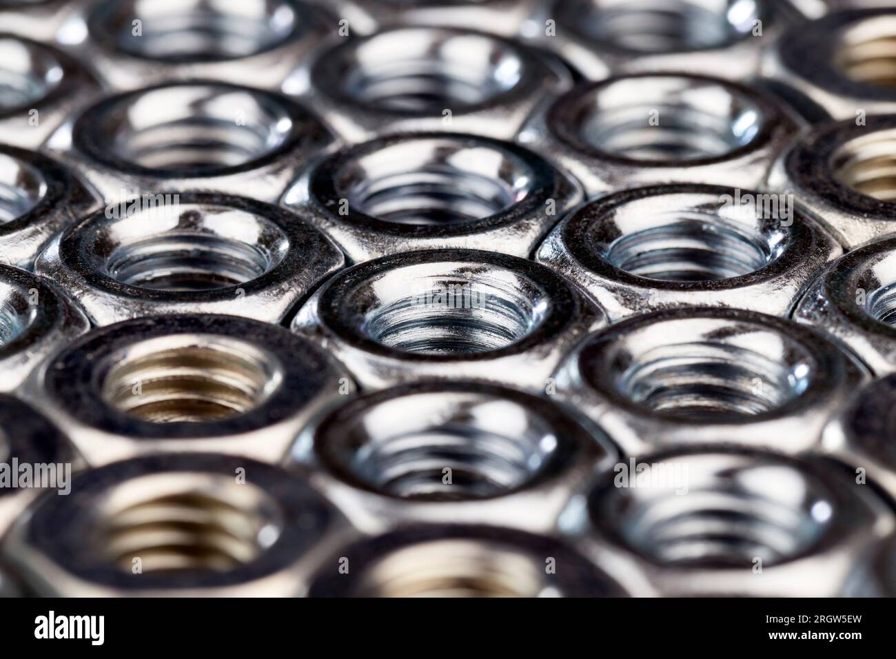 steel nuts for use in installation and construction work Stock Photo ...