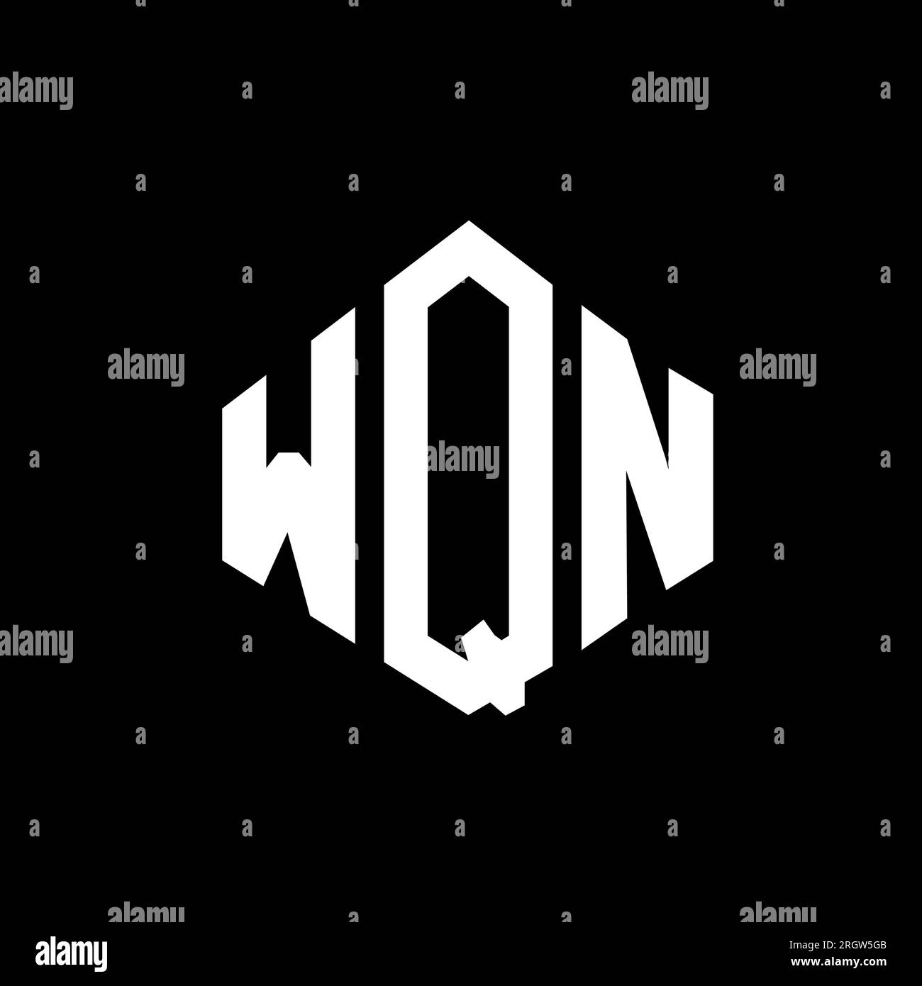 WQN letter logo design with polygon shape. WQN polygon and cube shape ...