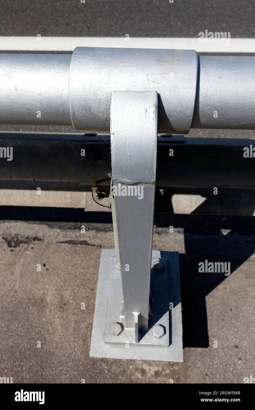 steel fences on the road to ensure the safety of cars, part of a ...