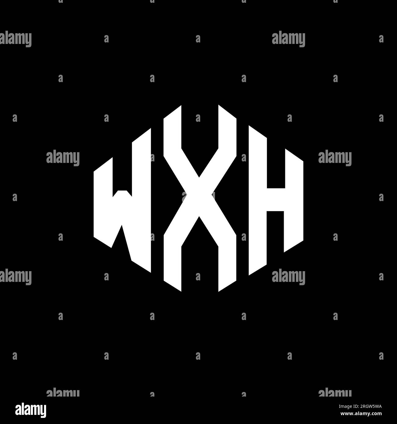WXH letter logo design with polygon shape. WXH polygon and cube shape ...