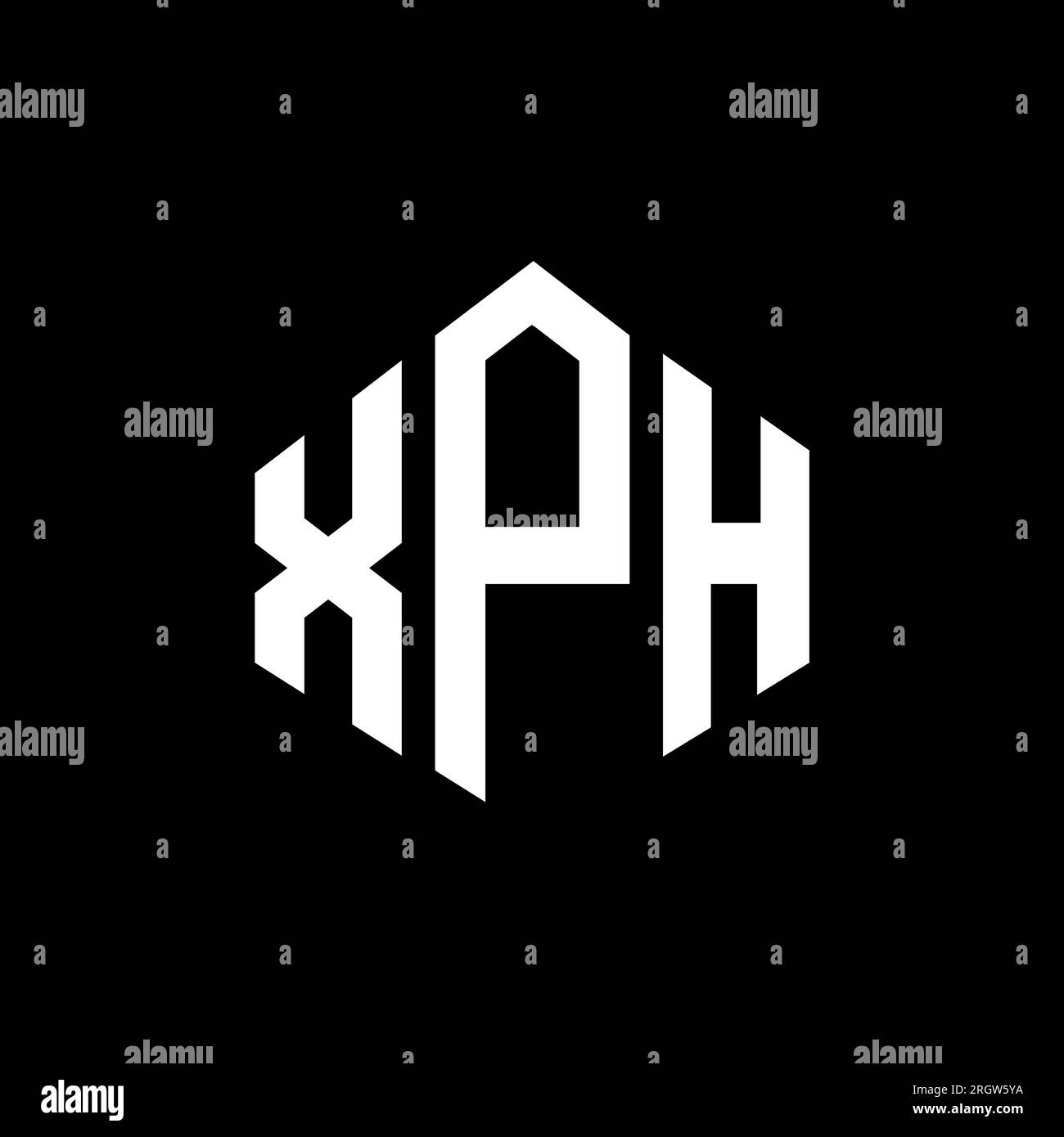 XPH letter logo design with polygon shape. XPH polygon and cube shape ...