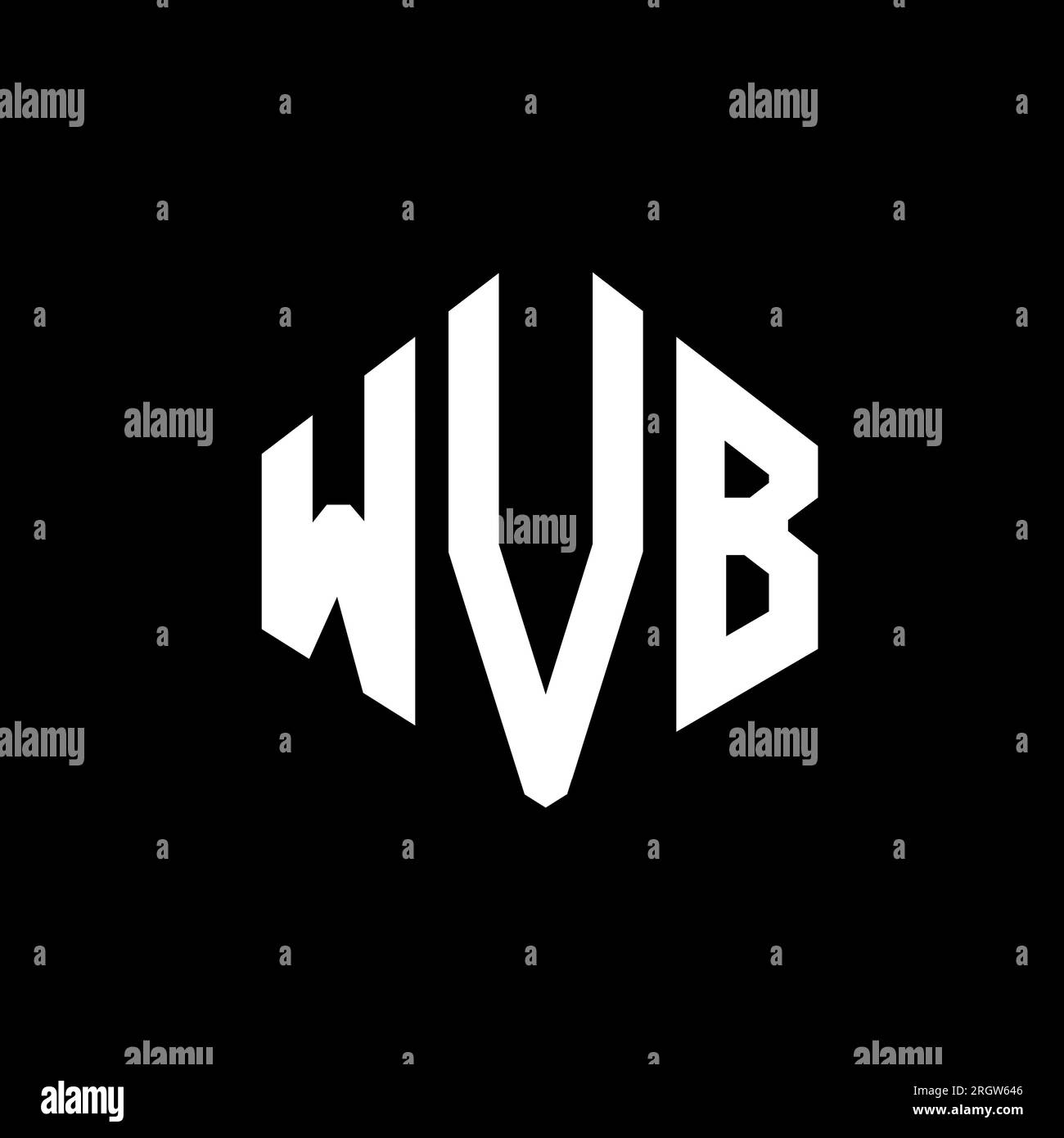 WVB letter logo design with polygon shape. WVB polygon and cube shape ...