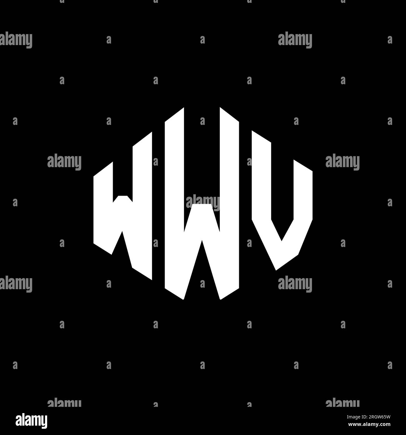WWV letter logo design with polygon shape. WWV polygon and cube shape ...