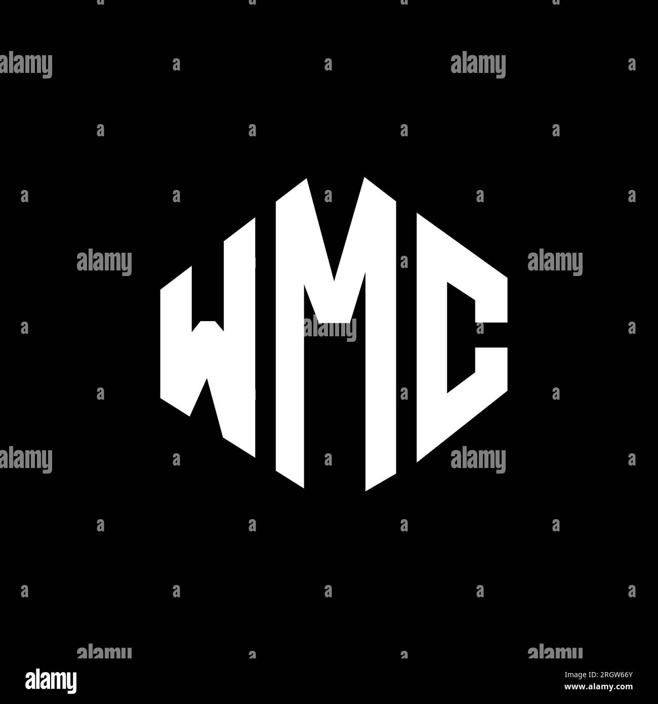 WMC letter logo design with polygon shape. WMC polygon and cube shape ...
