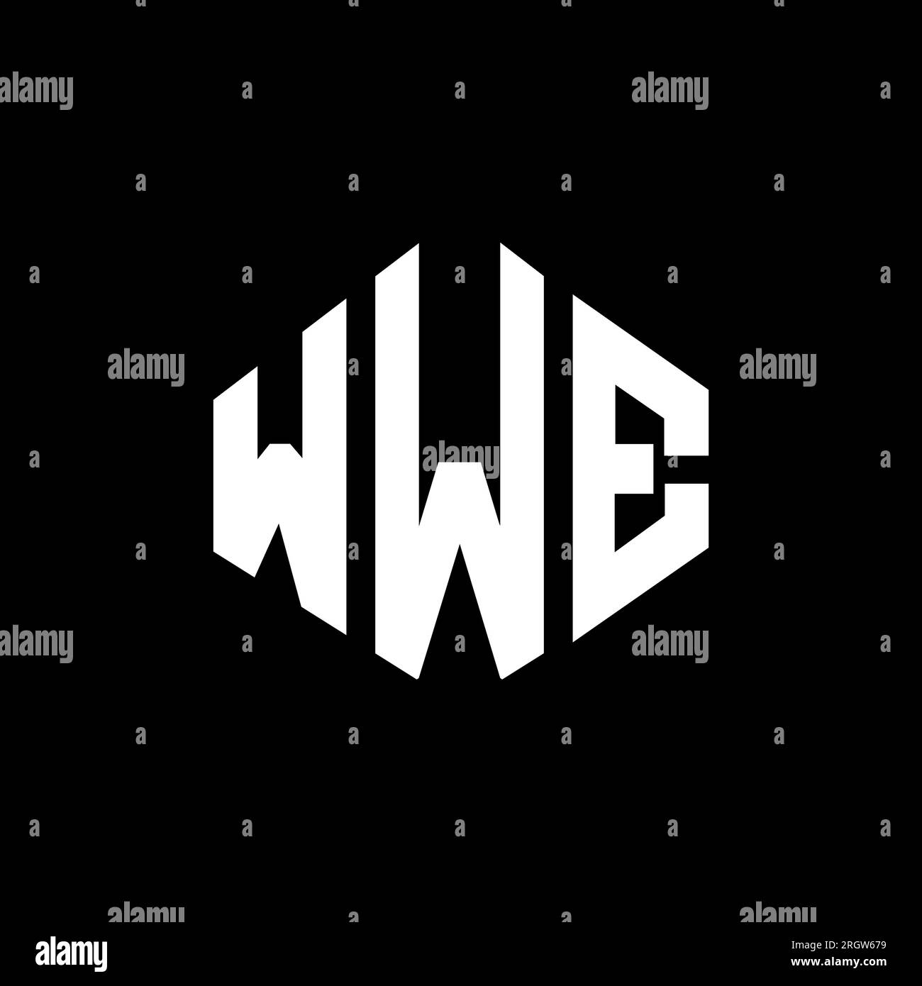 WWE letter logo design with polygon shape. WWE polygon and cube shape ...