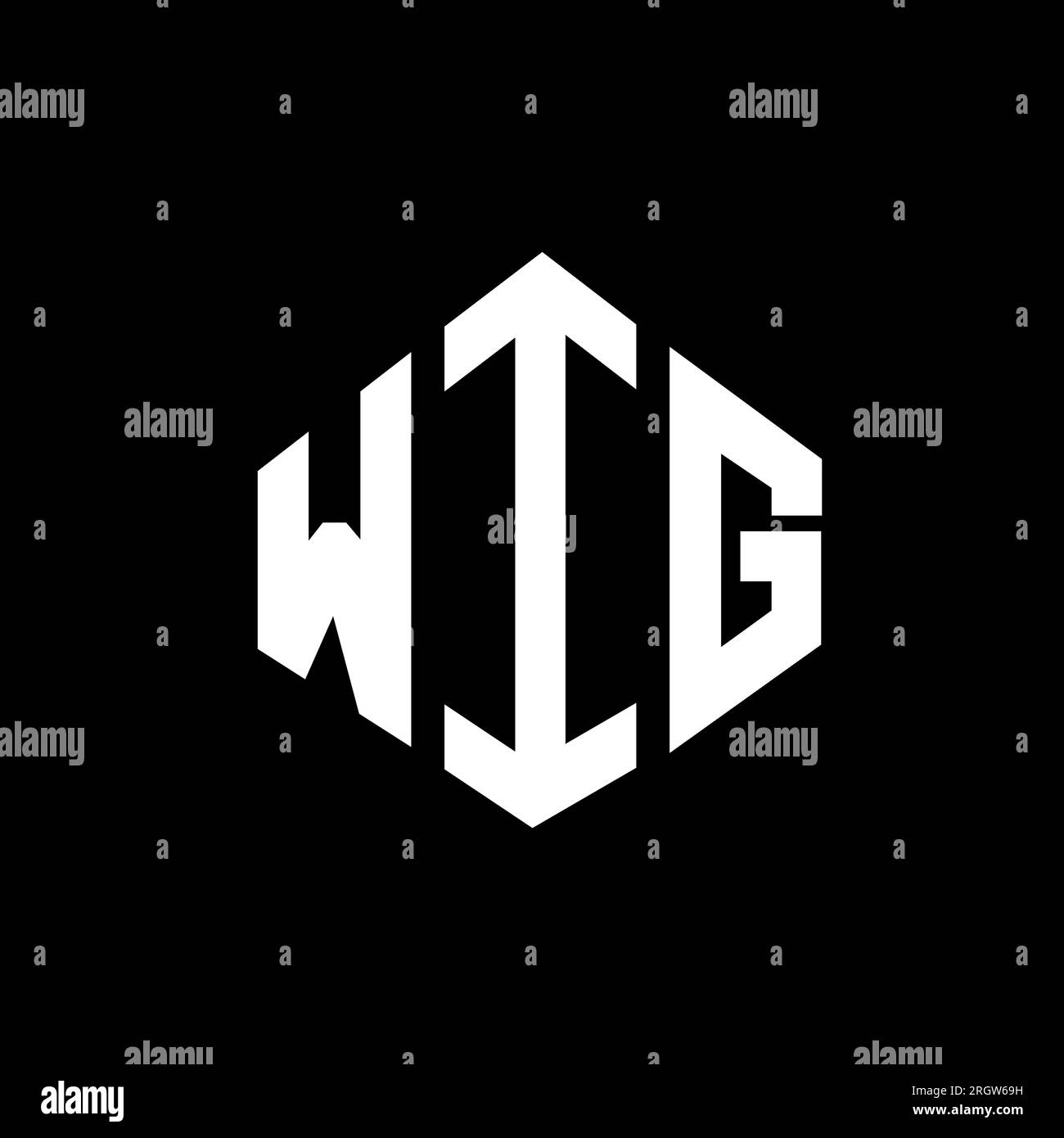 WIG letter logo design with polygon shape. WIG polygon and cube shape ...