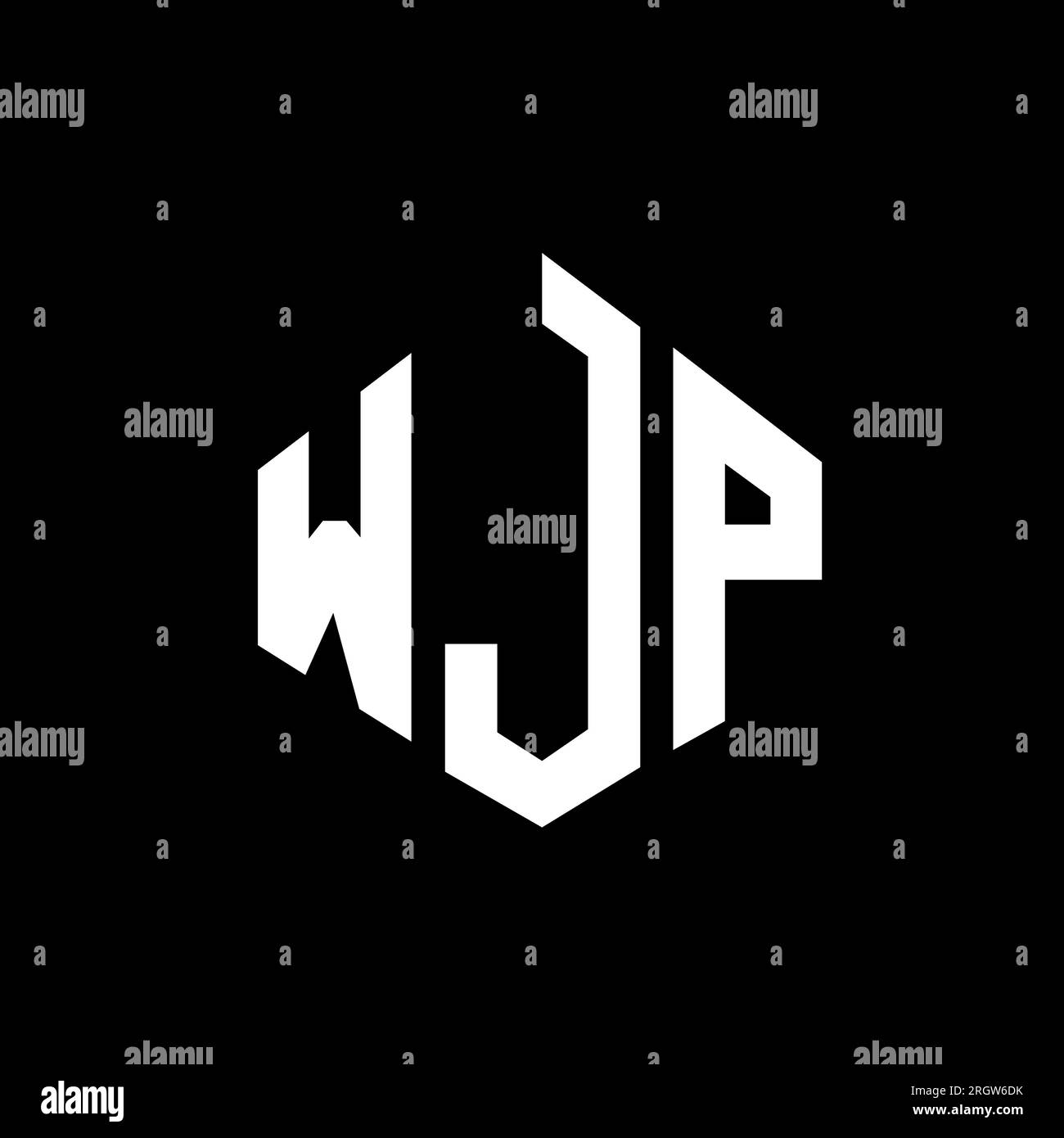 WJP letter logo design with polygon shape. WJP polygon and cube shape ...