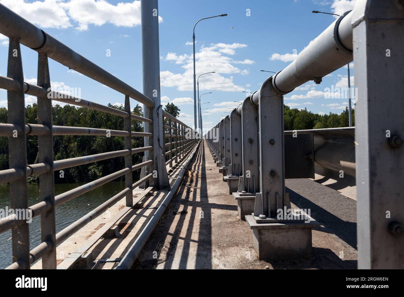 steel fences on the road to ensure the safety of cars, part of a ...