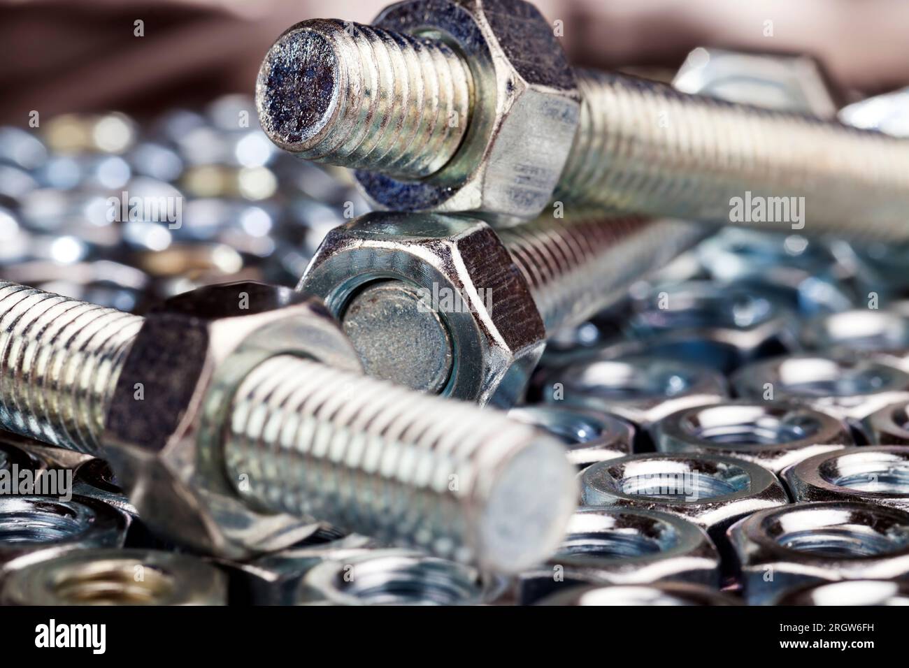 metal nuts for use in installation and construction work Stock Photo ...