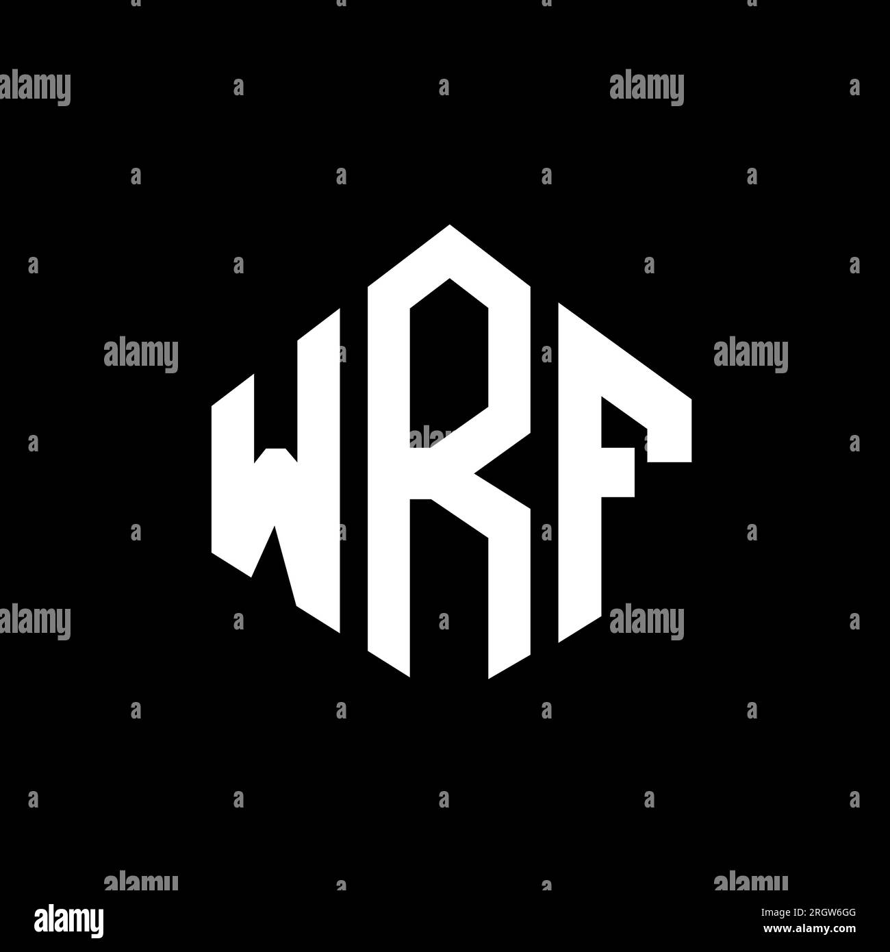 WRF letter logo design with polygon shape. WRF polygon and cube shape ...