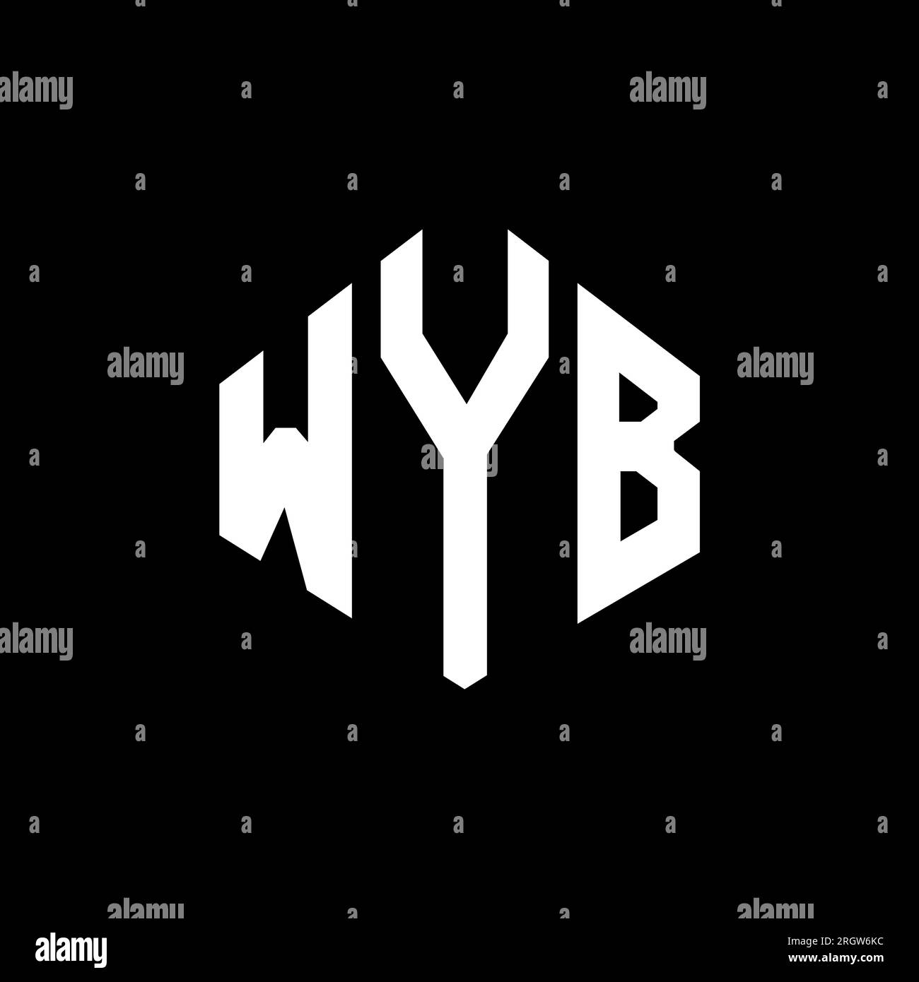 WYB letter logo design with polygon shape. WYB polygon and cube shape ...