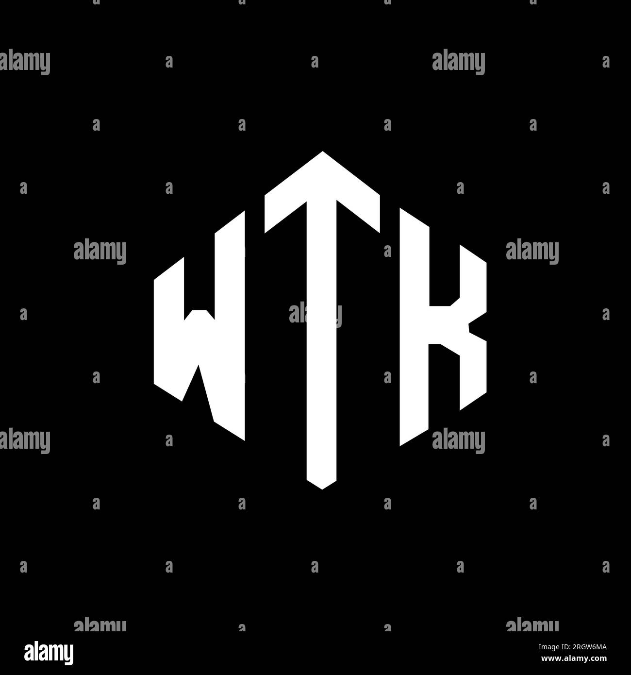 WTK letter logo design with polygon shape. WTK polygon and cube shape ...