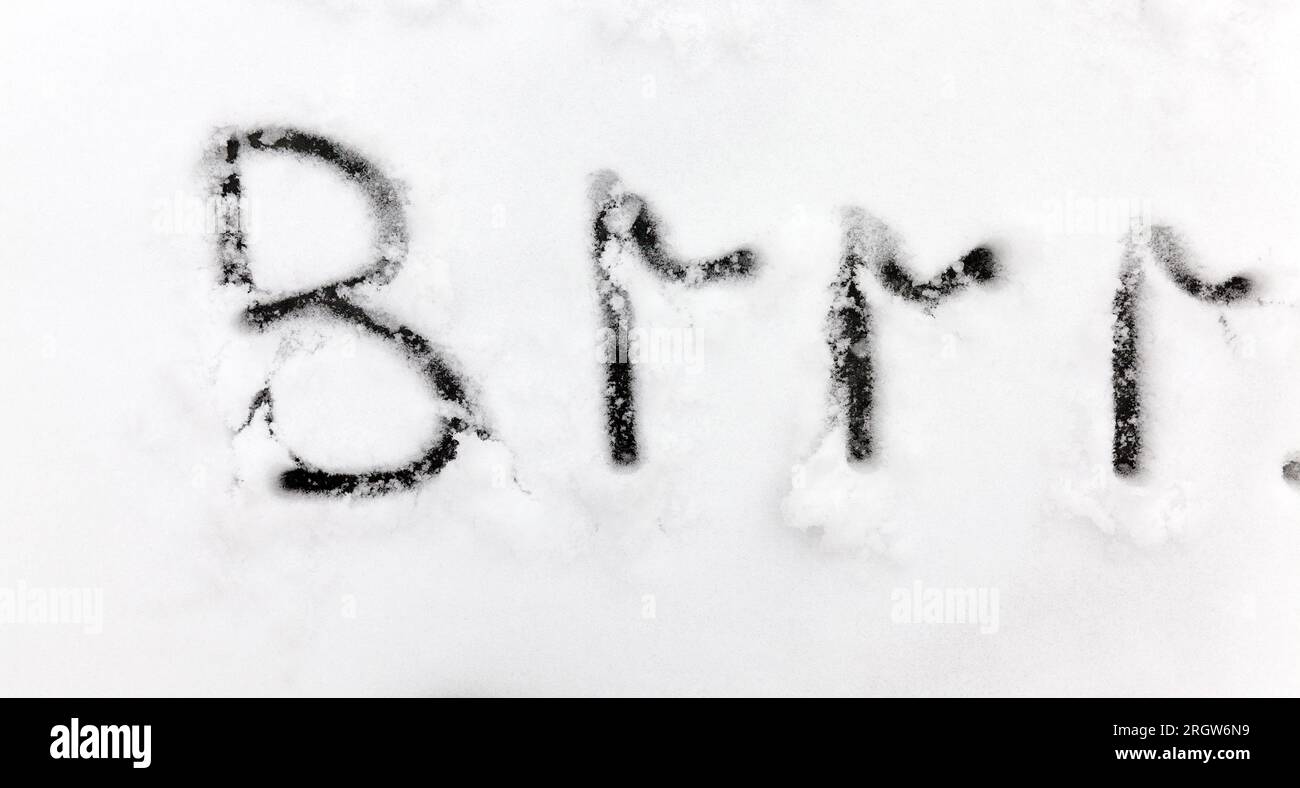 drawn on the snow, temperature symbols denoting negative very cold ...