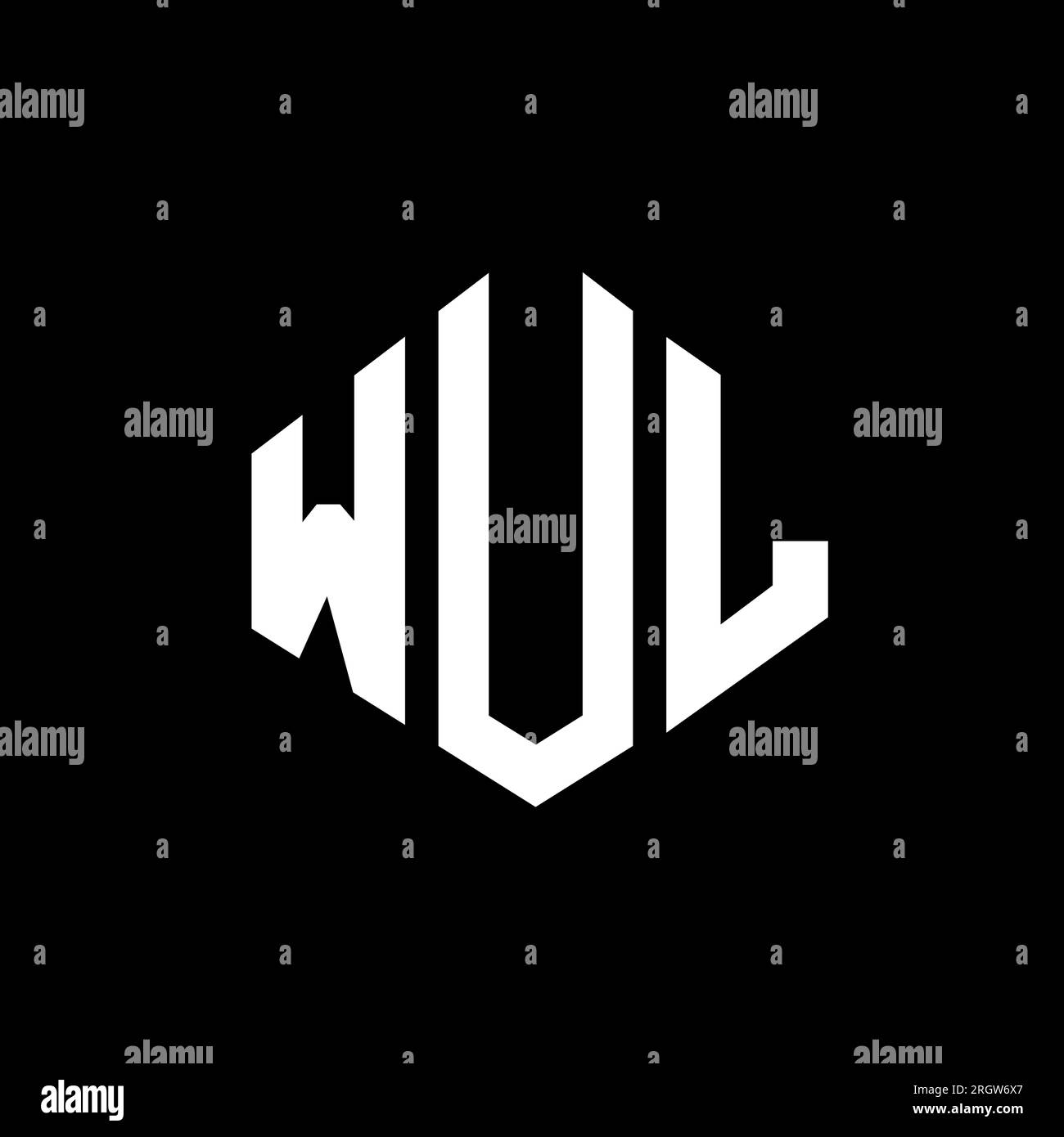 WUL letter logo design with polygon shape. WUL polygon and cube shape ...