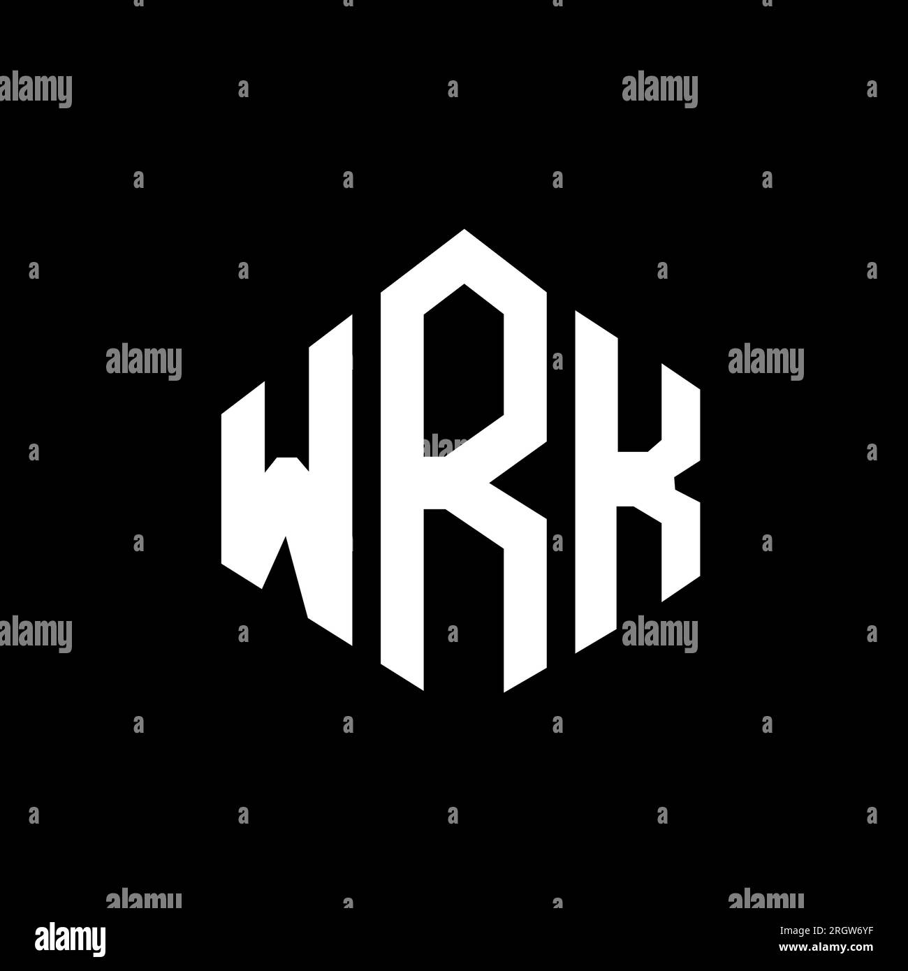 WRK letter logo design with polygon shape. WRK polygon and cube shape ...