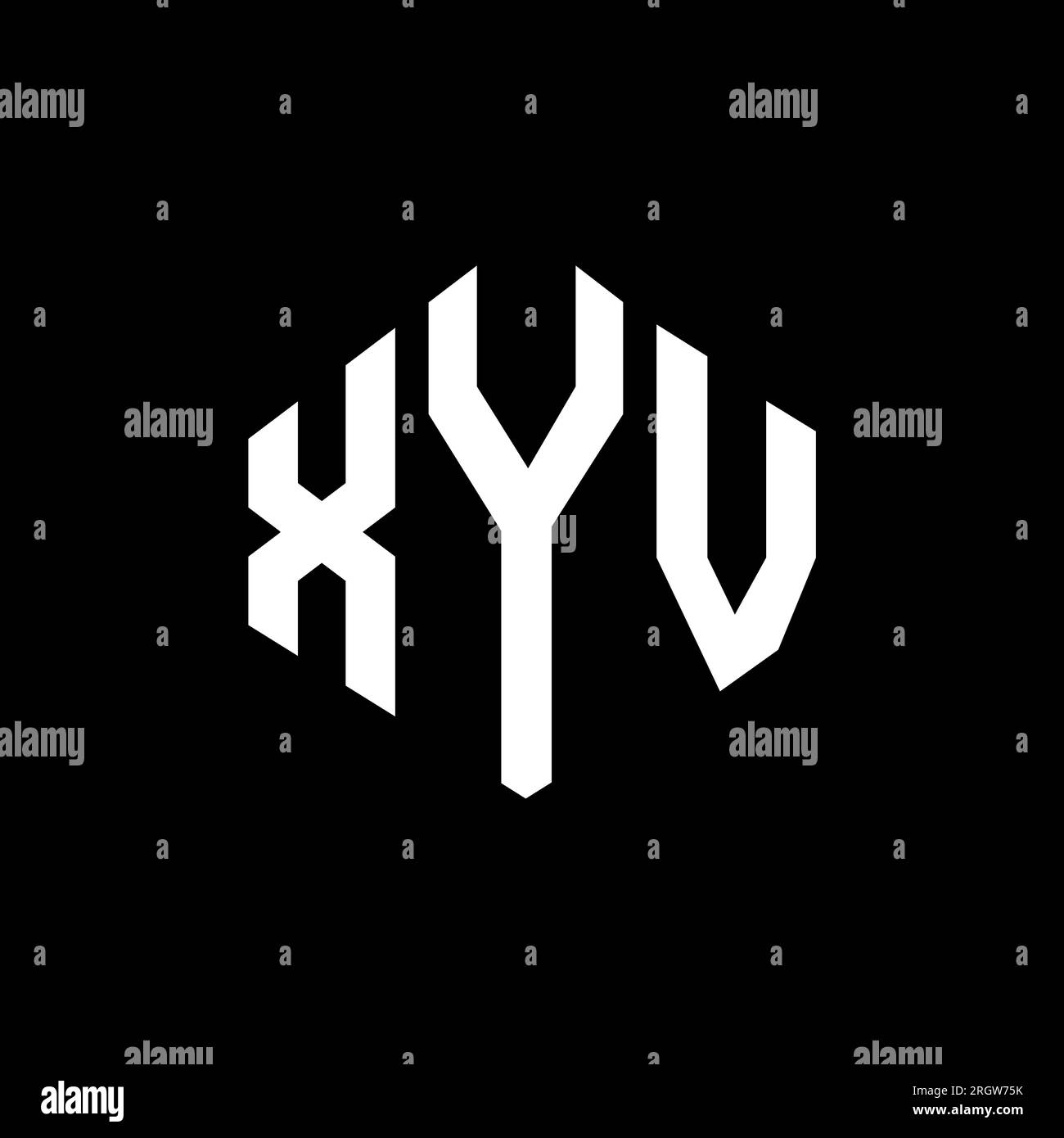XYV letter logo design with polygon shape. XYV polygon and cube shape ...