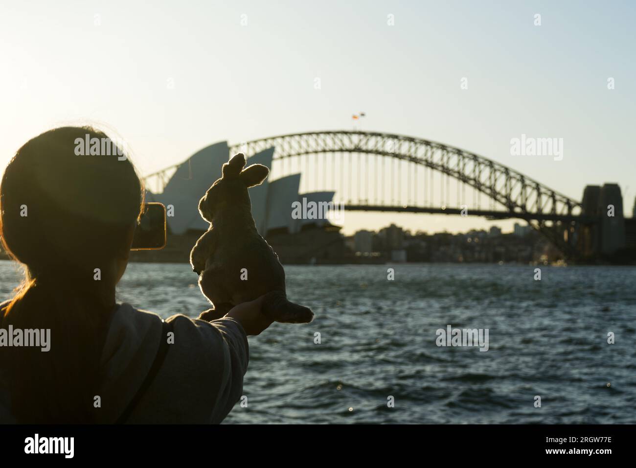 August 10, 2023: A tourist takes a picture of a Kangaroo toy with the ...