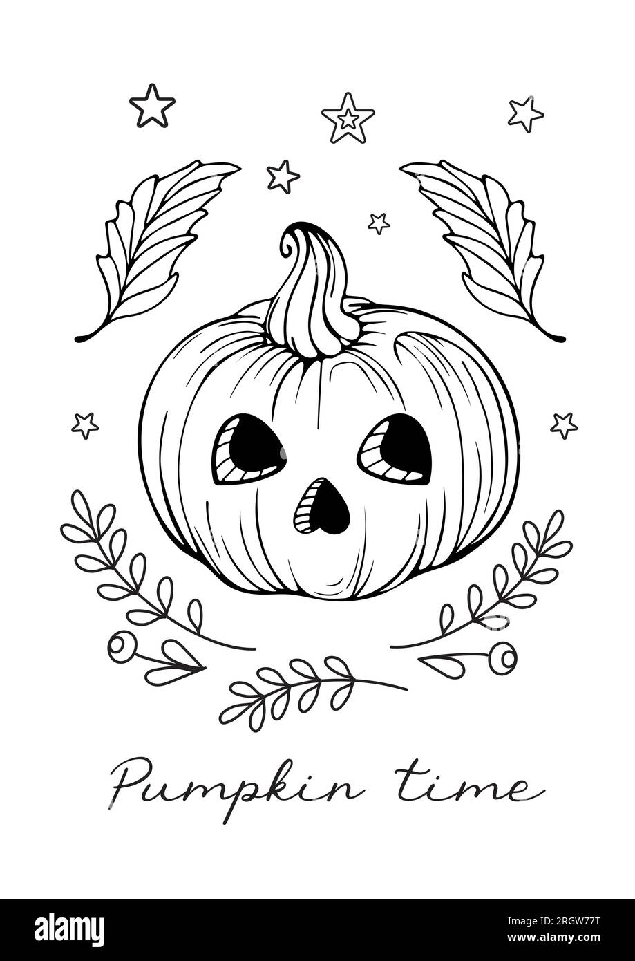 Vector graphic doodle illustration in vintage style for halloween ...
