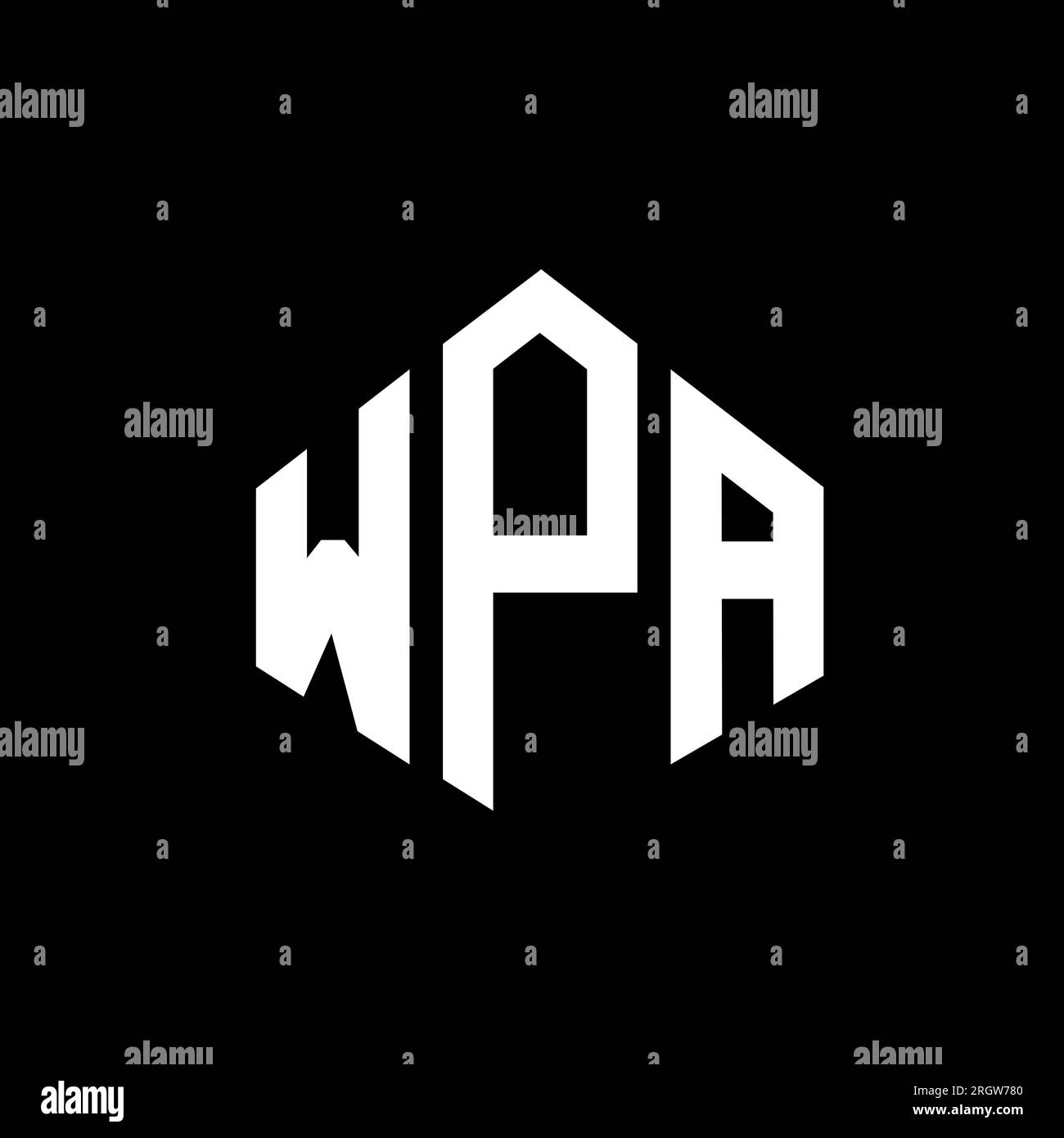WPA letter logo design with polygon shape. WPA polygon and cube shape ...