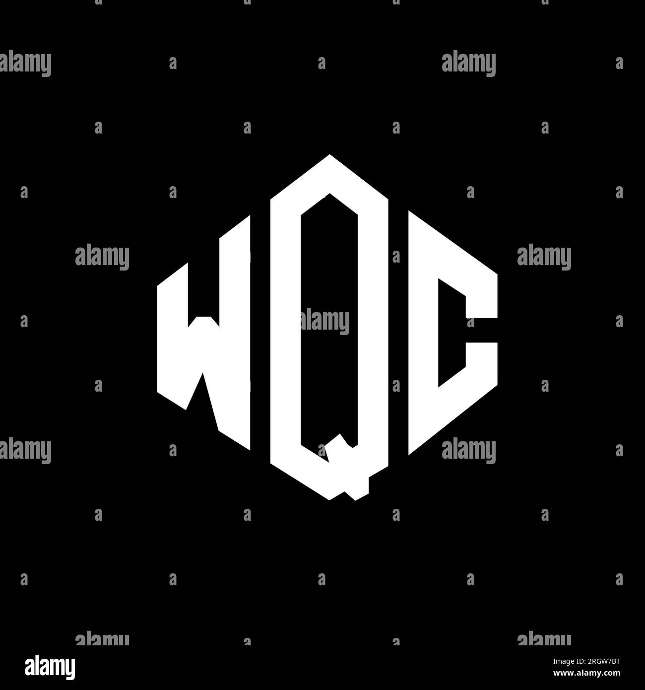 WQC letter logo design with polygon shape. WQC polygon and cube shape logo design. WQC hexagon ...