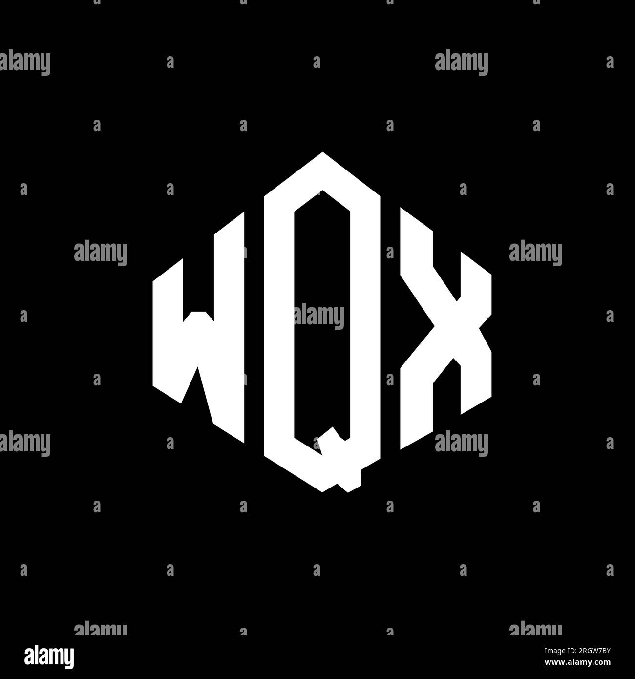 WQX letter logo design with polygon shape. WQX polygon and cube shape ...