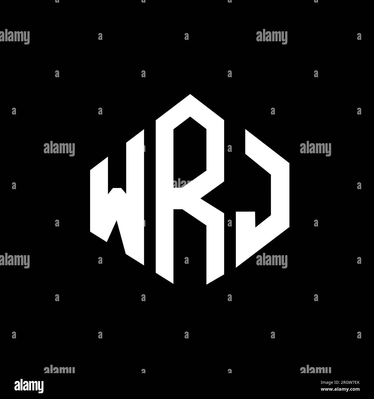 WRJ letter logo design with polygon shape. WRJ polygon and cube shape ...