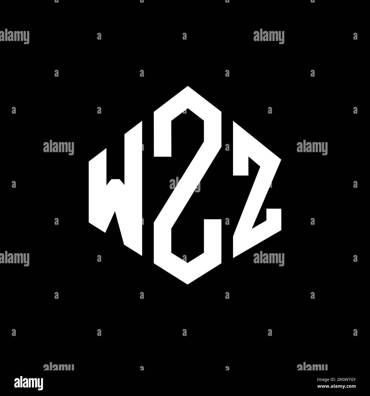 WZZ letter logo design with polygon shape. WZZ polygon and cube shape ...