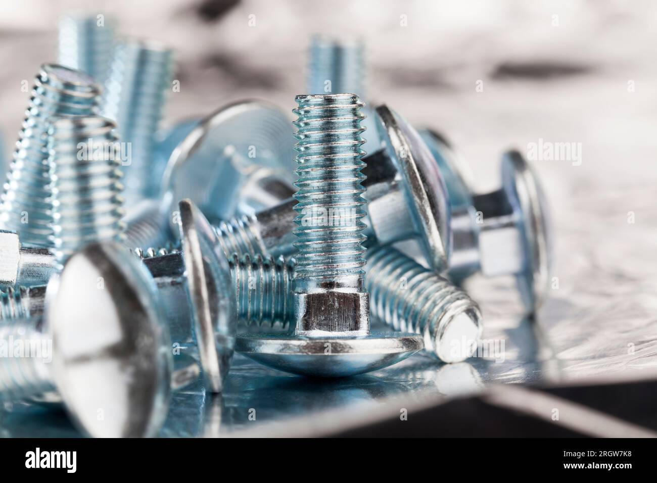 steel metal bolts for construction and installation work, bolts for screwing nuts Stock Photo ...