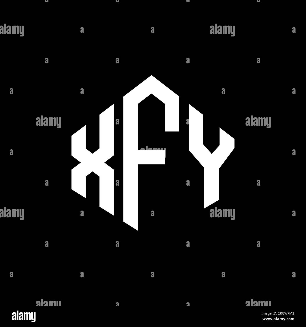 XFY letter logo design with polygon shape. XFY polygon and cube shape ...