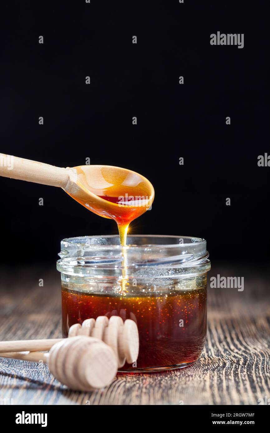 current thick and delicious sweet honey, a natural and healthy food ...